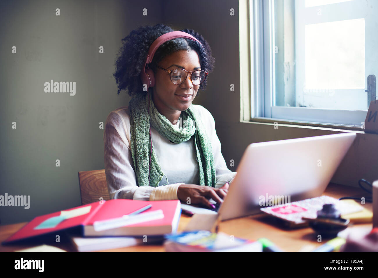 Listening Audio Communication Technology Chilling Concept Stock Photo ...