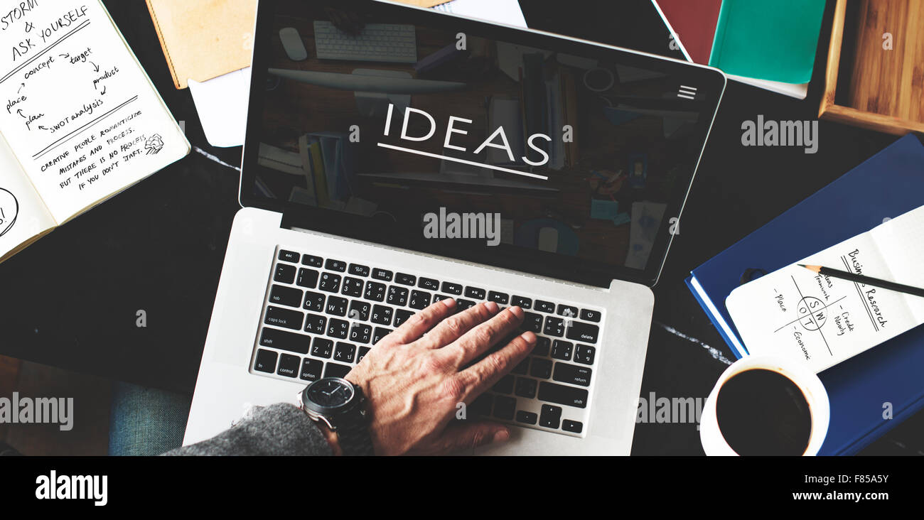 Businessman Working Ideas Creative Workplace Concept Stock Photo - Alamy