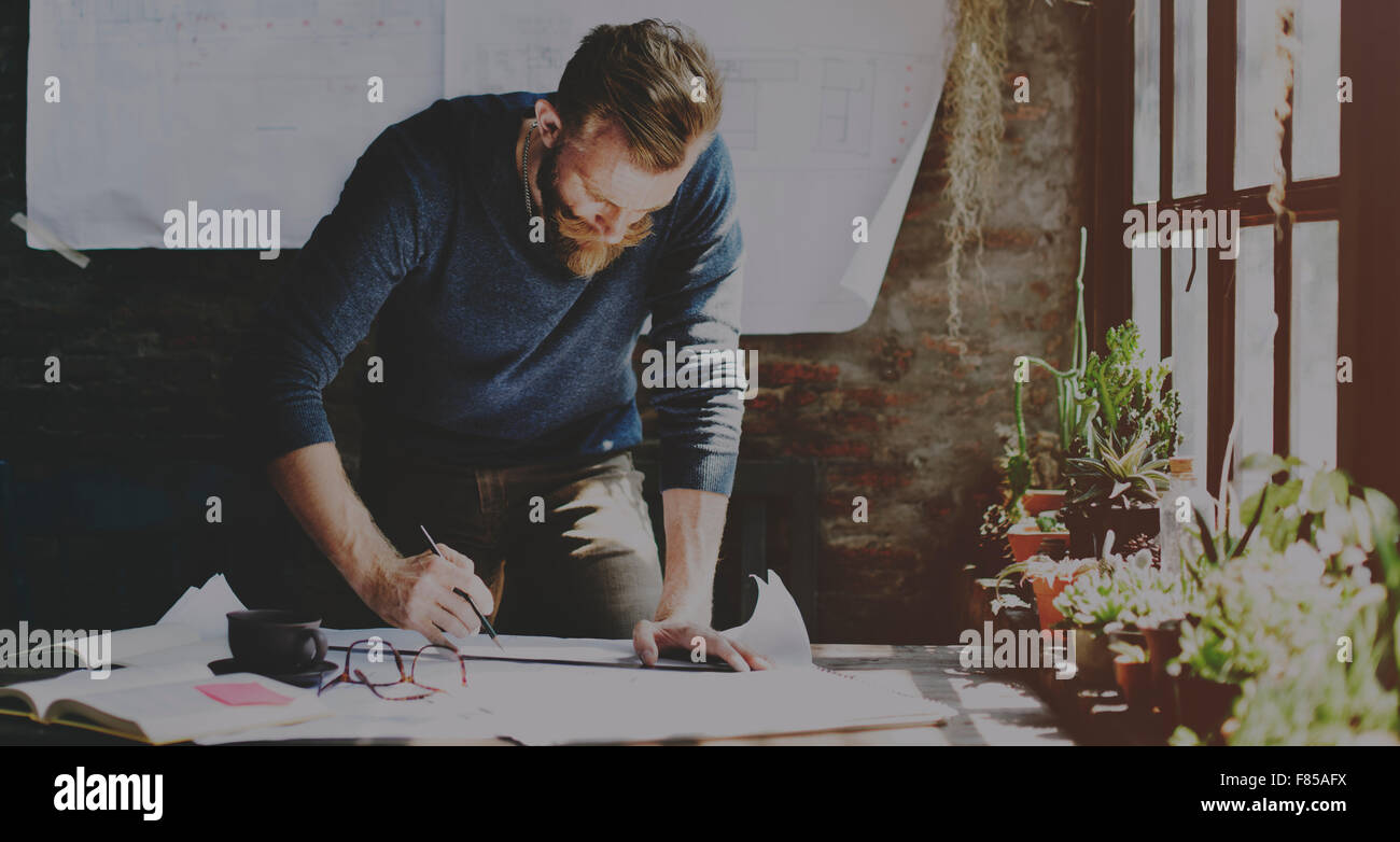Man working determine workspace hi-res stock photography and images - Alamy