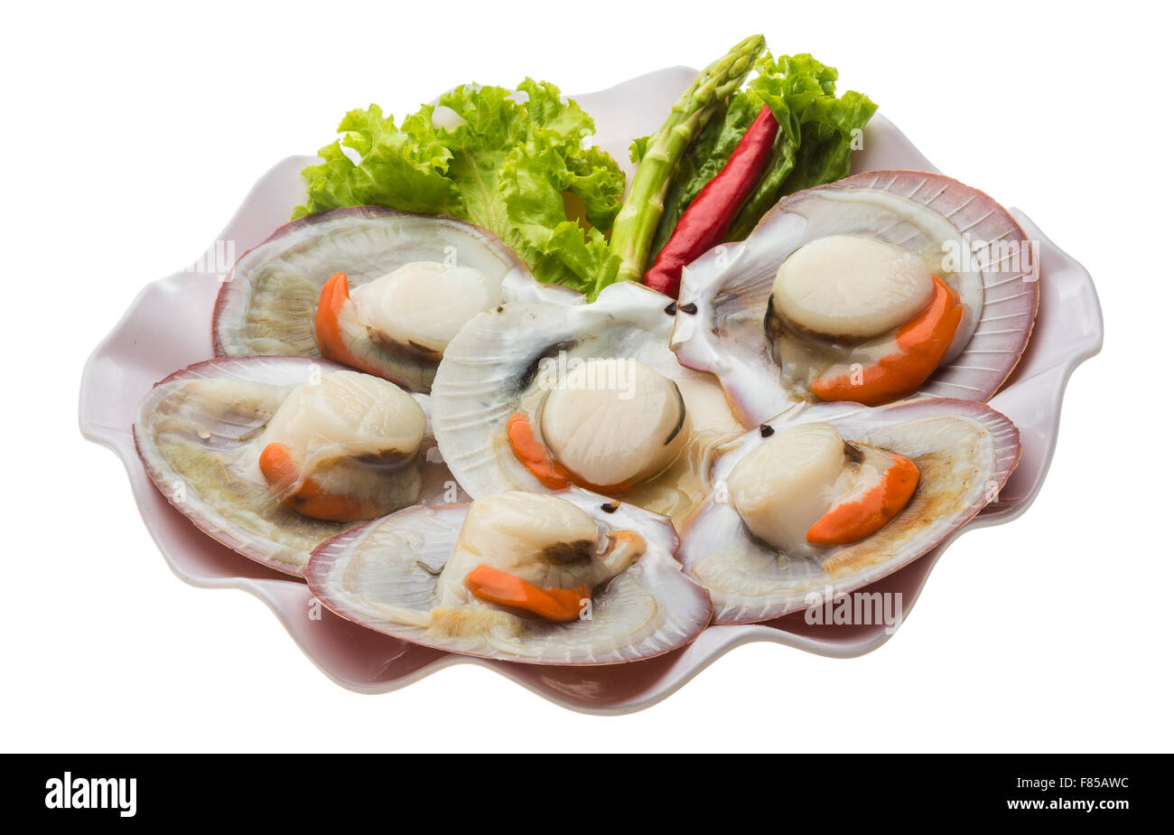Raw fresh scallop ready for cooking Stock Photo - Alamy