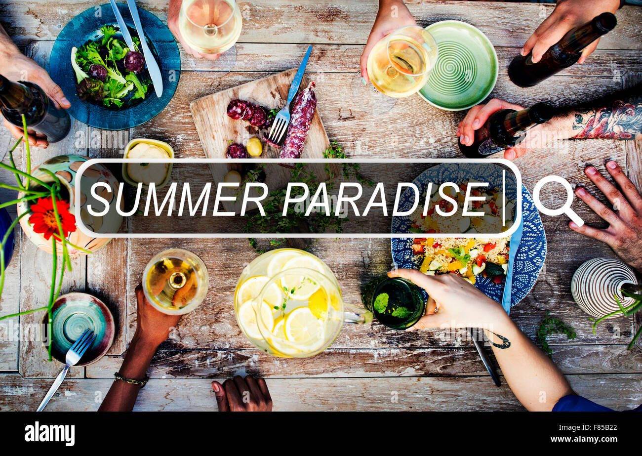Summer Paradise Search Website Beach Concept Stock Photo - Alamy