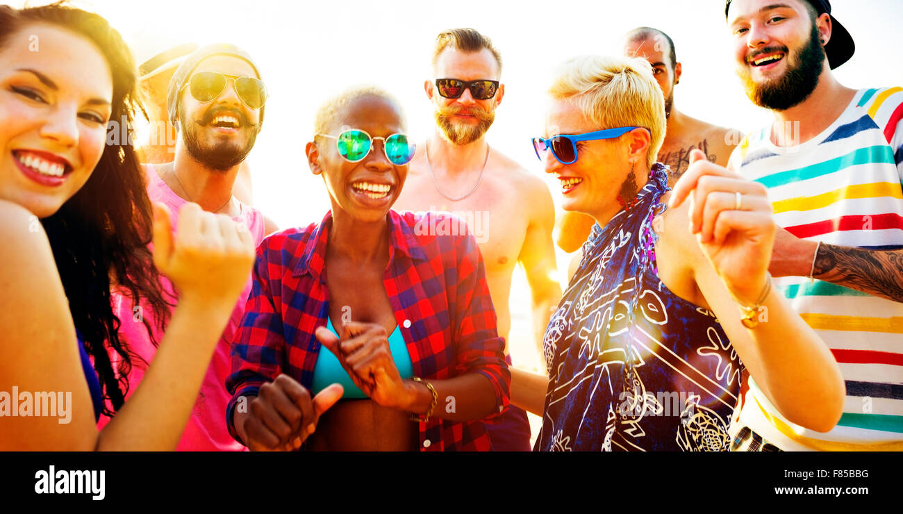 Friends Summer Beach Party Festival Concept Stock Photo - Alamy