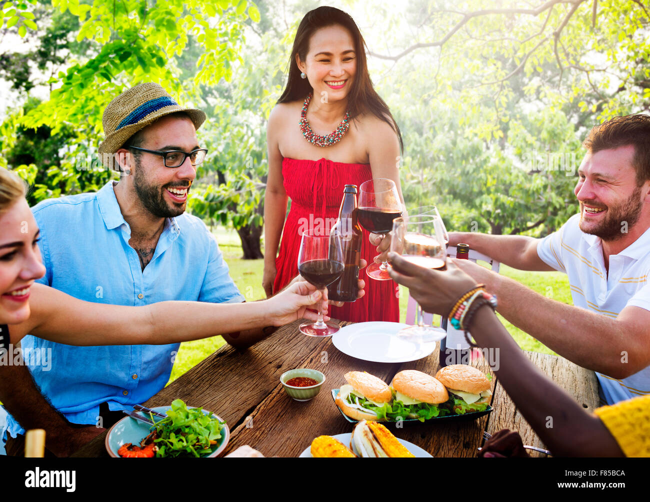 Friends Outdoors Party Celebration Hanging out Concept Stock Photo - Alamy