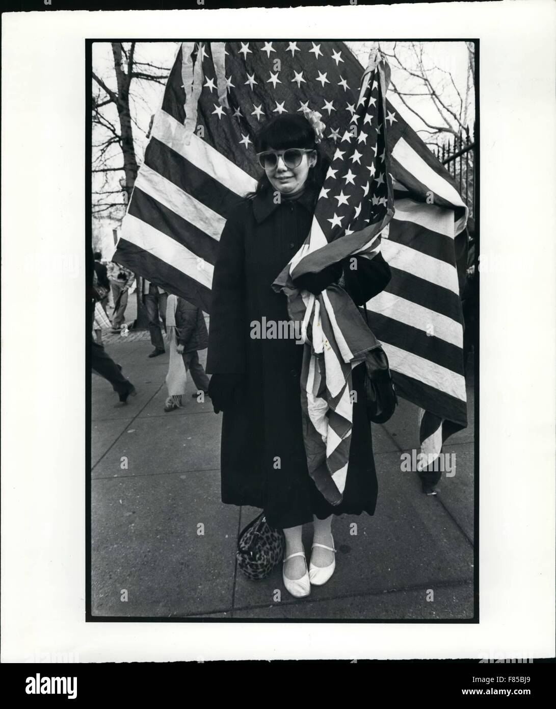 1982 - Outside the White House Louise Byron from Brooklyn N.Y. shows ...
