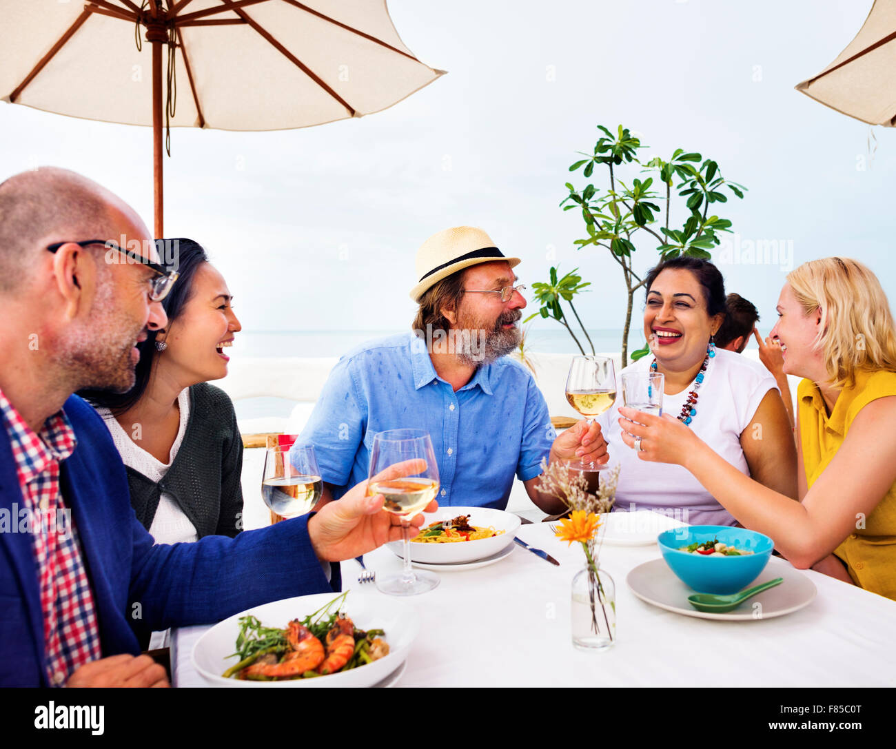 Diversity Friends Hanging out Party Dining COncept Stock Photo - Alamy