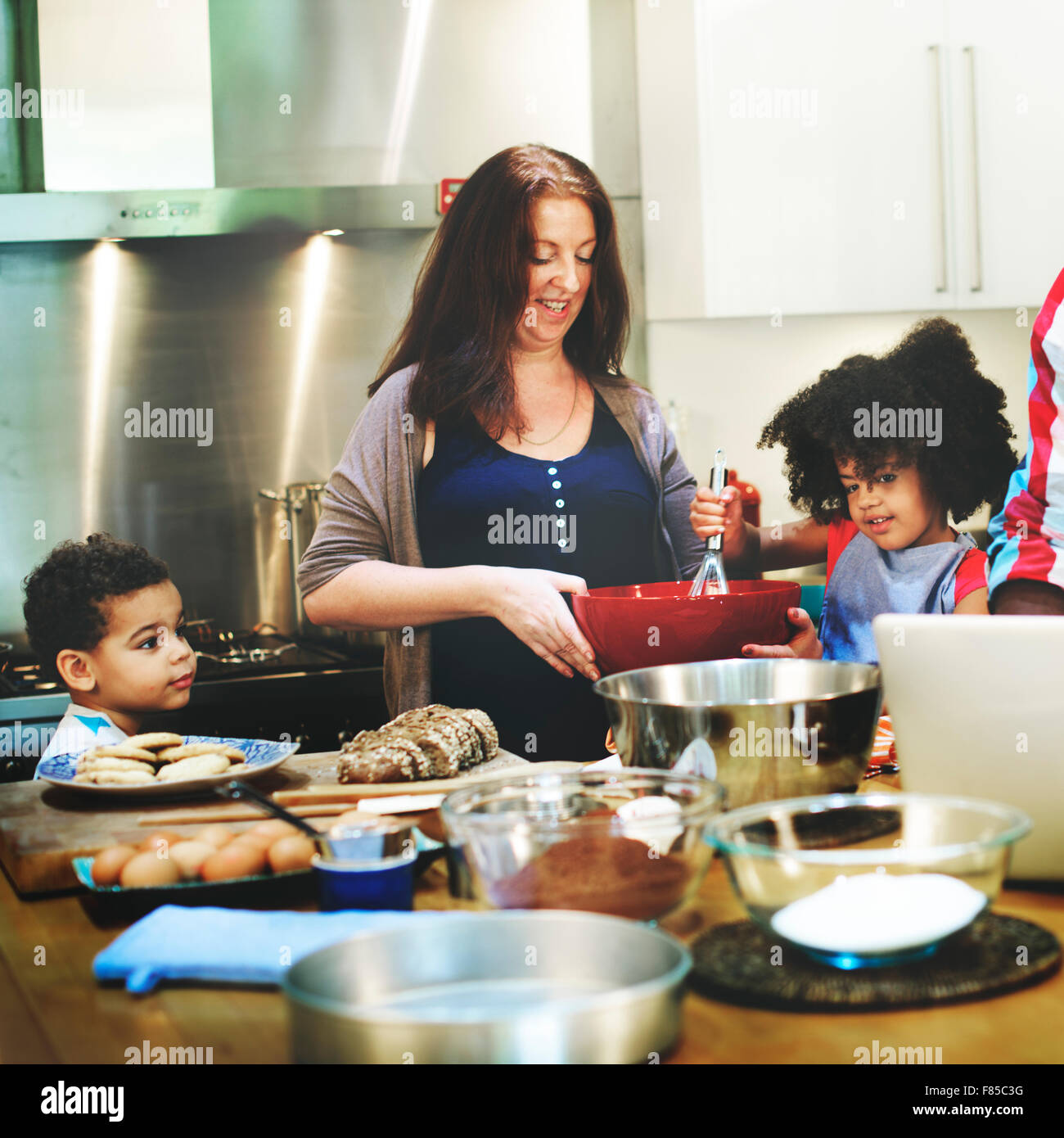 Family Cooking Kitchen Food Togetherness Concept Stock Photo - Alamy