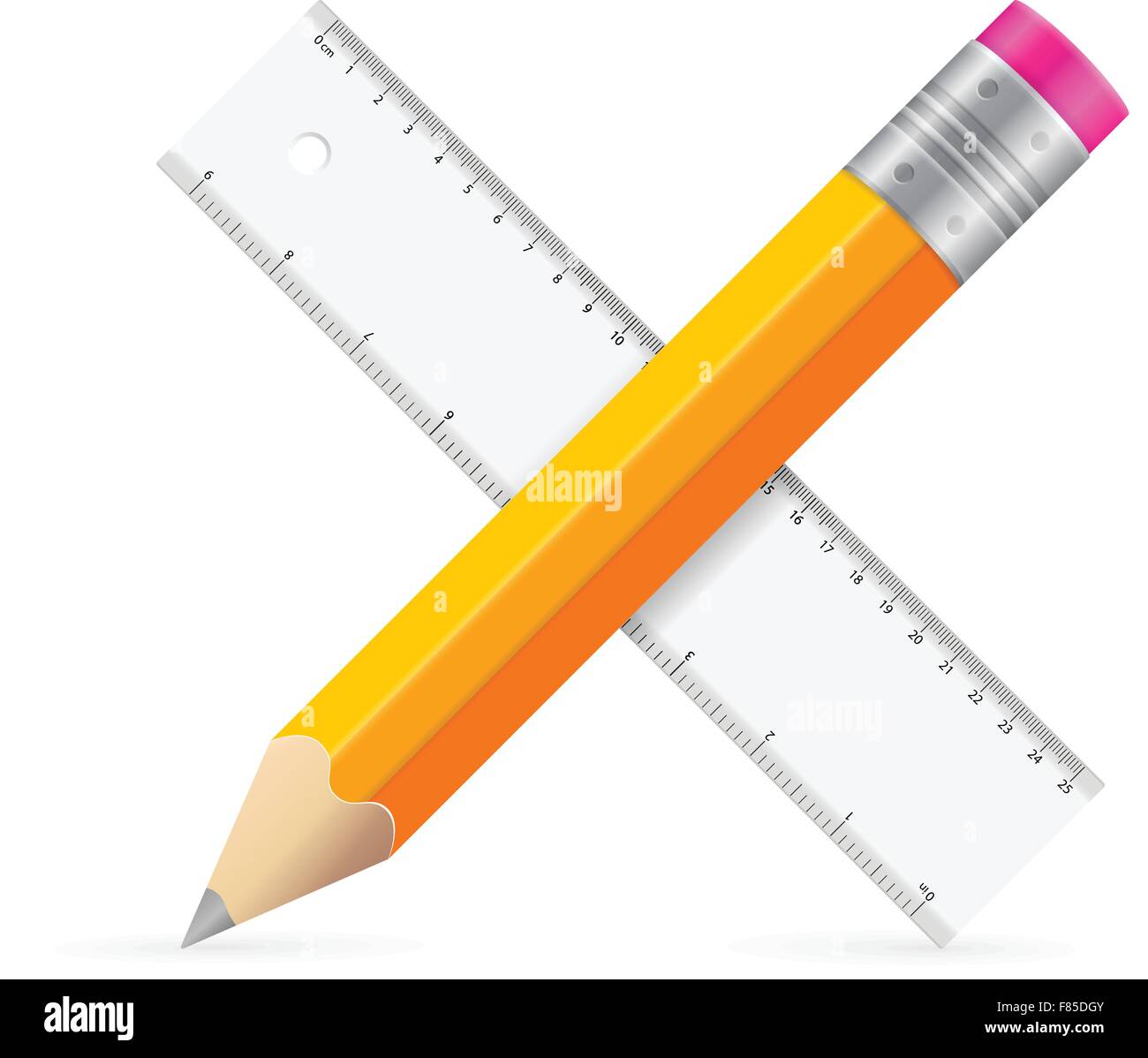Pencil and ruler icon on a white background Stock Vector Image & Art ...