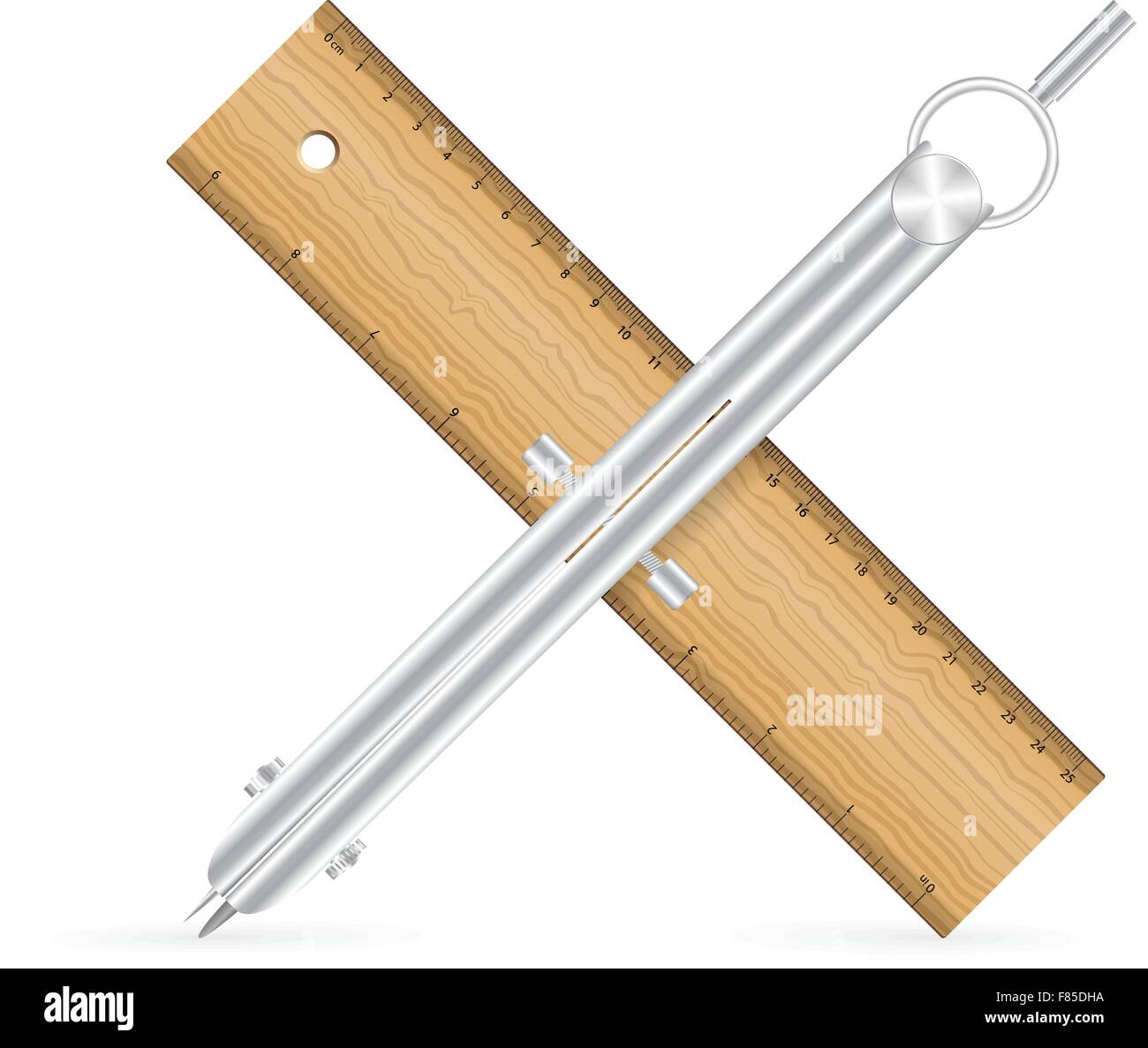 Compass isolated on wooden Stock Vector Images - Alamy