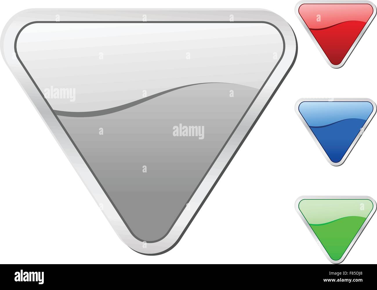 triangular icons set isolated on a white background. Vector ...