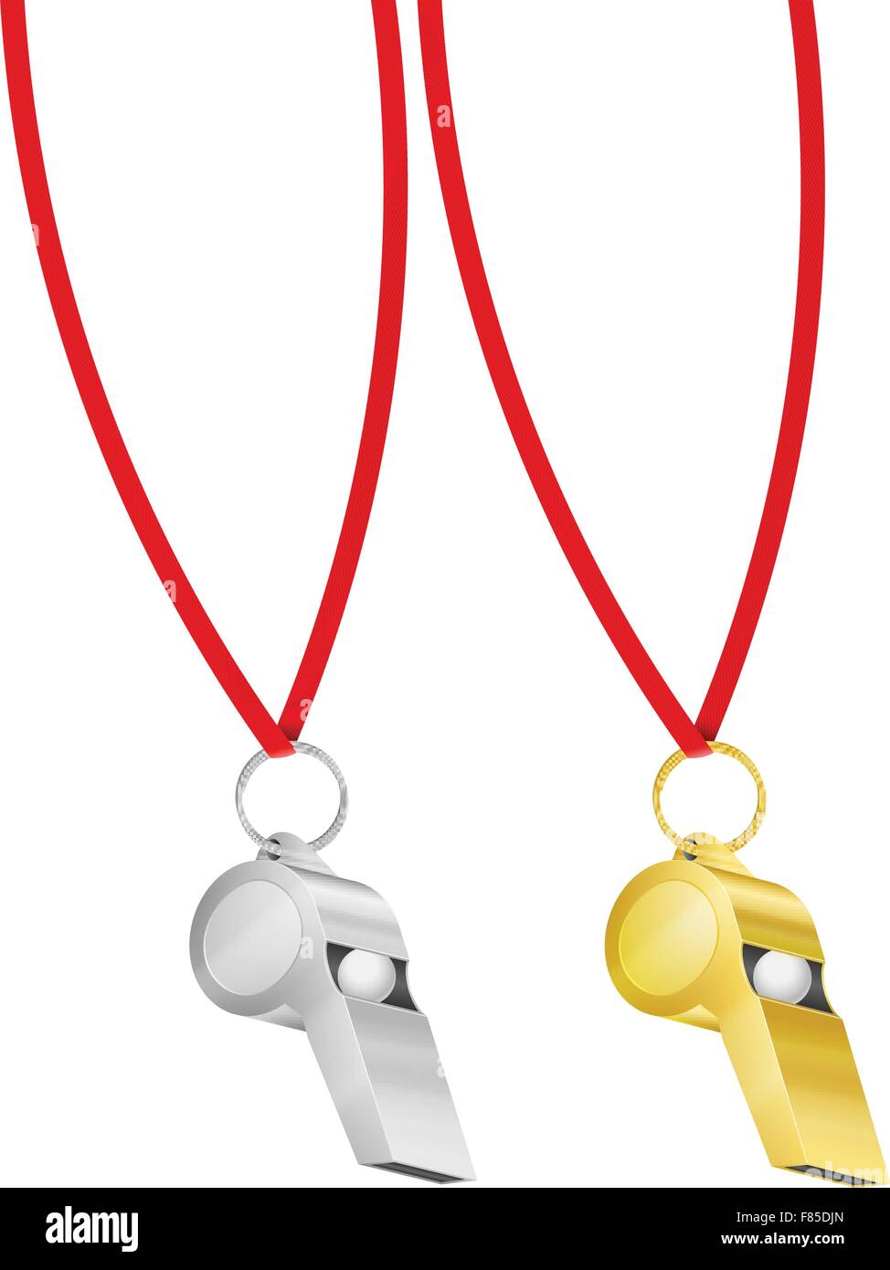 Whistle with string on a white background. Vector illustration Stock ...