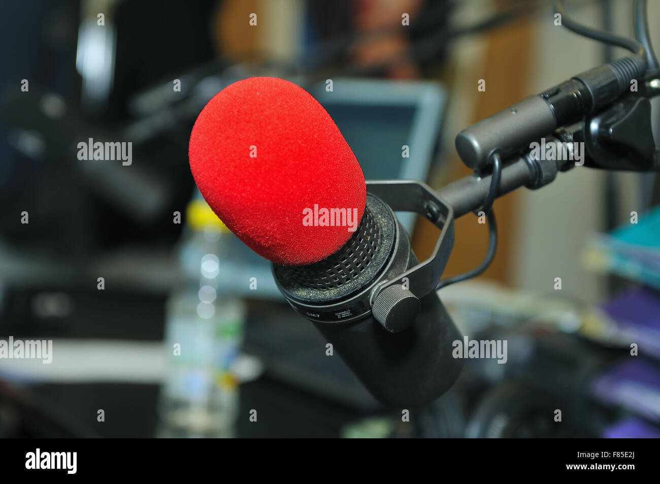 radio station indoor and microphone Stock Photo - Alamy