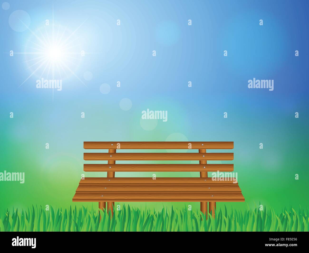 Wooden bench on park. Vector illustration Stock Vector Image & Art - Alamy