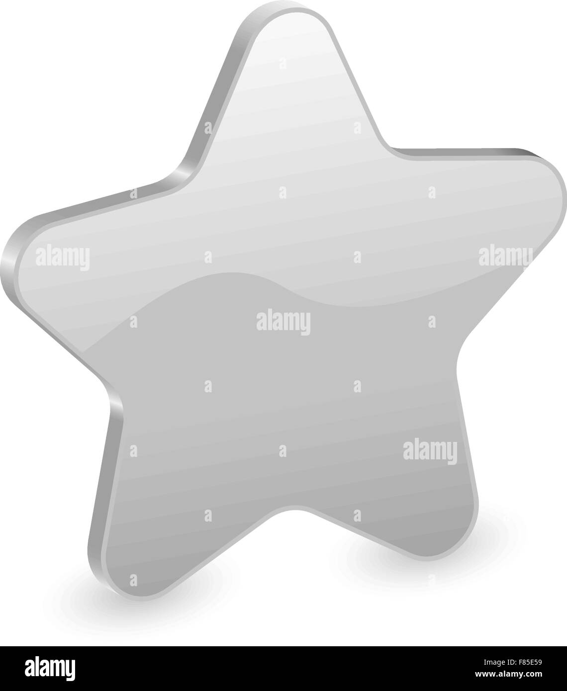 3D grey star isolated on a white background. Vector illustration Stock ...