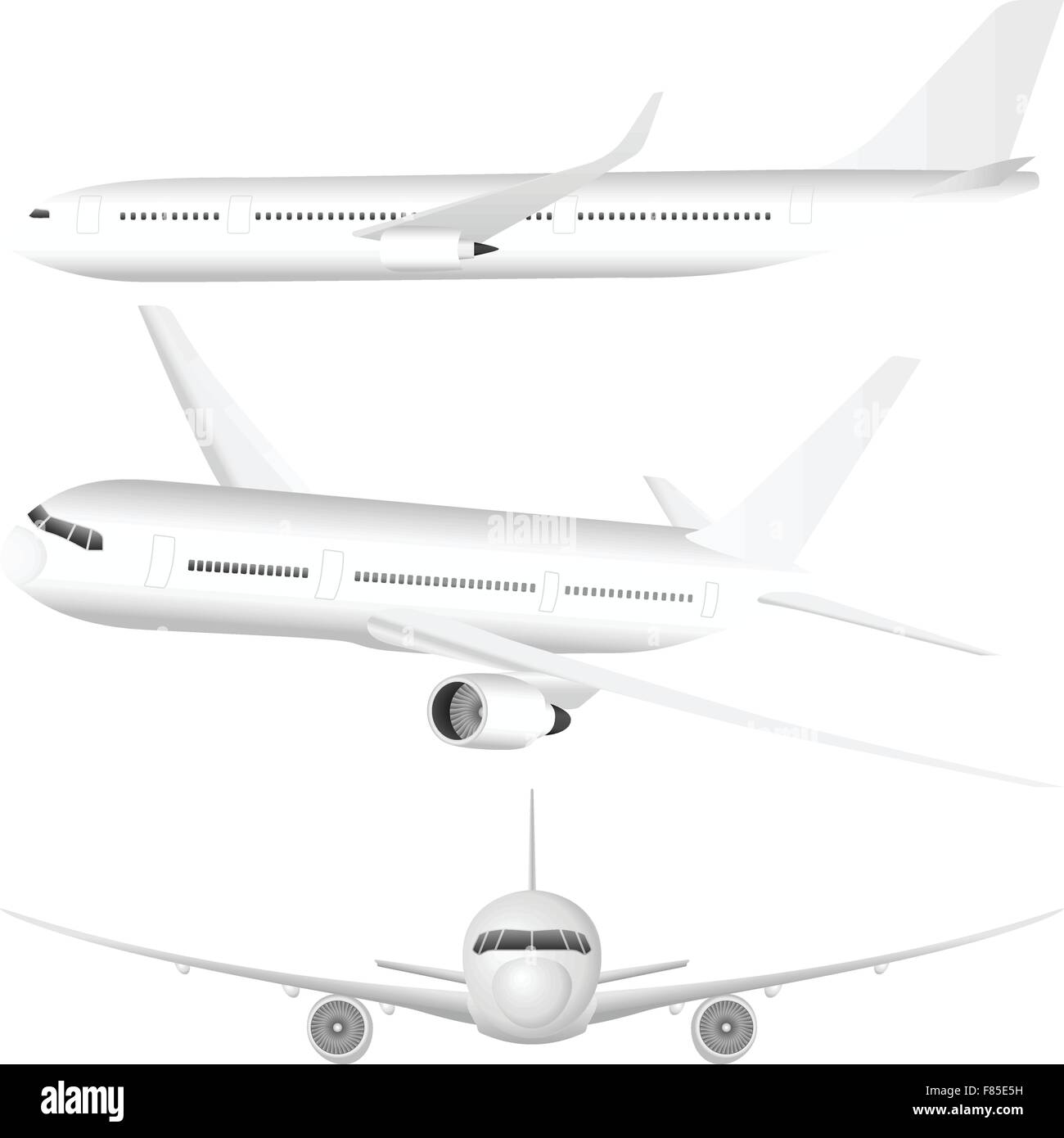 Airplane set on white background. Vector illustration Stock Vector ...