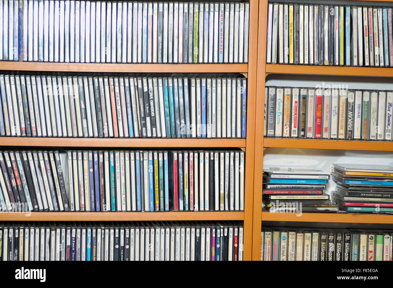 music cd dvd and plates collection library archive Stock Photo - Alamy