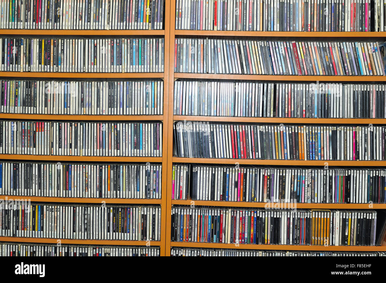 music cd dvd and plates collection library archive Stock Photo - Alamy