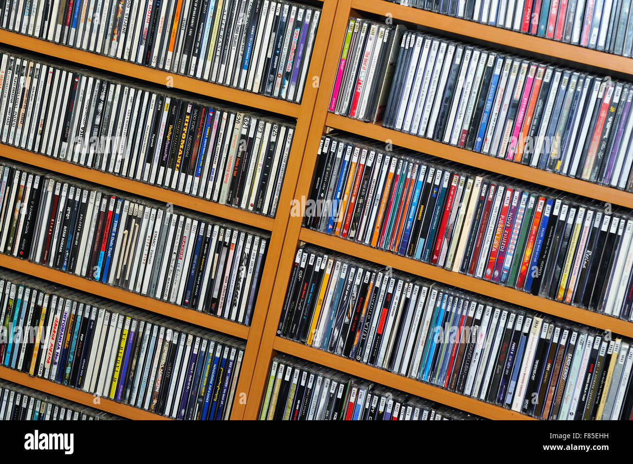 music cd dvd and plates collection library archive Stock Photo - Alamy