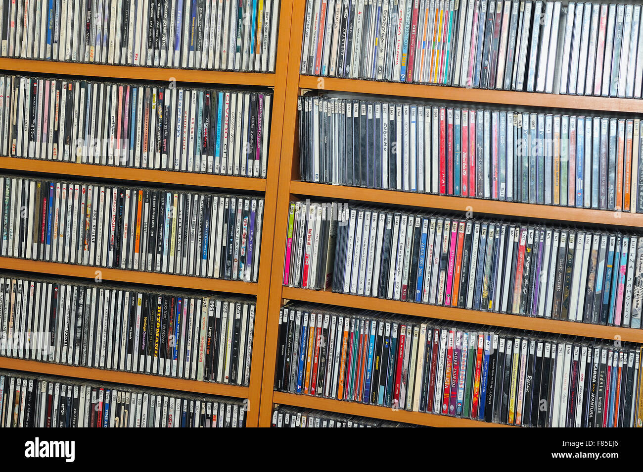 music cd dvd and plates collection library archive Stock Photo - Alamy