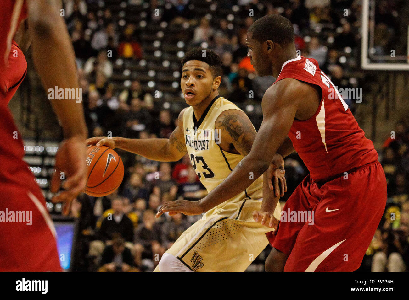 Winston-Salem, NC, USA. 4th Dec, 2015. Wake Forest Demon Deacons guard ...