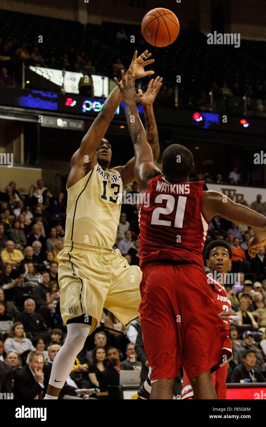 Winston-Salem, NC, USA. 4th Dec, 2015. Wake Forest Demon Deacons guard ...