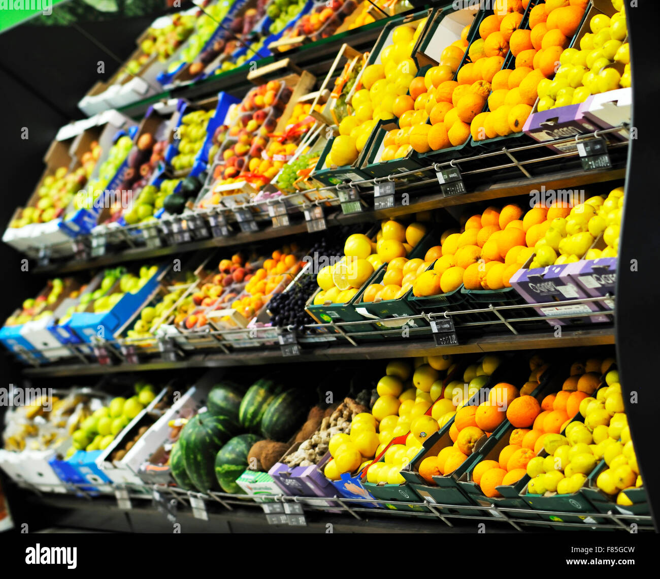 fresh fruits and vegetables in supermarket store shop Stock Photo - Alamy