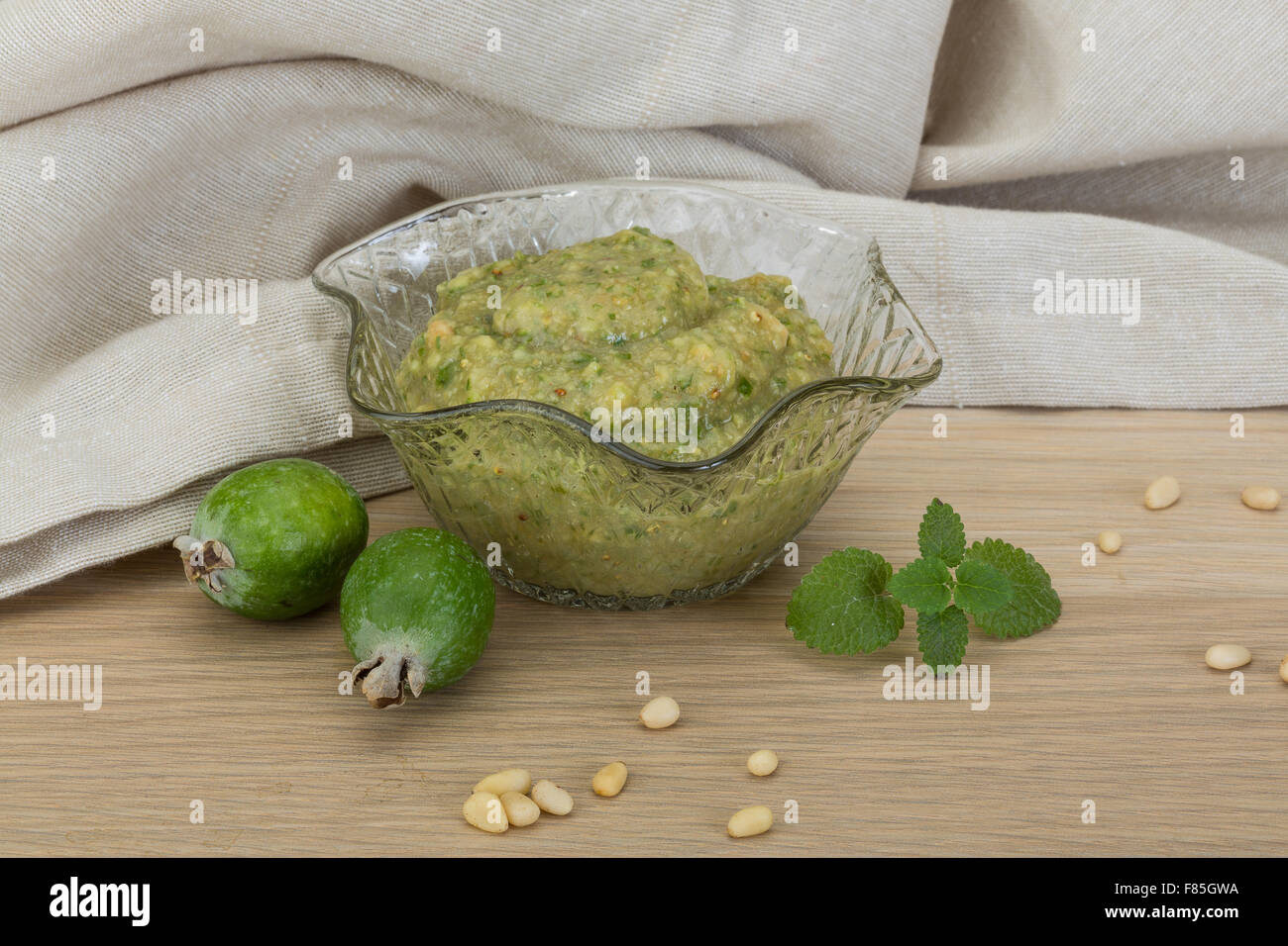 Feijoa jam with berries and cedar nut Stock Photo - Alamy