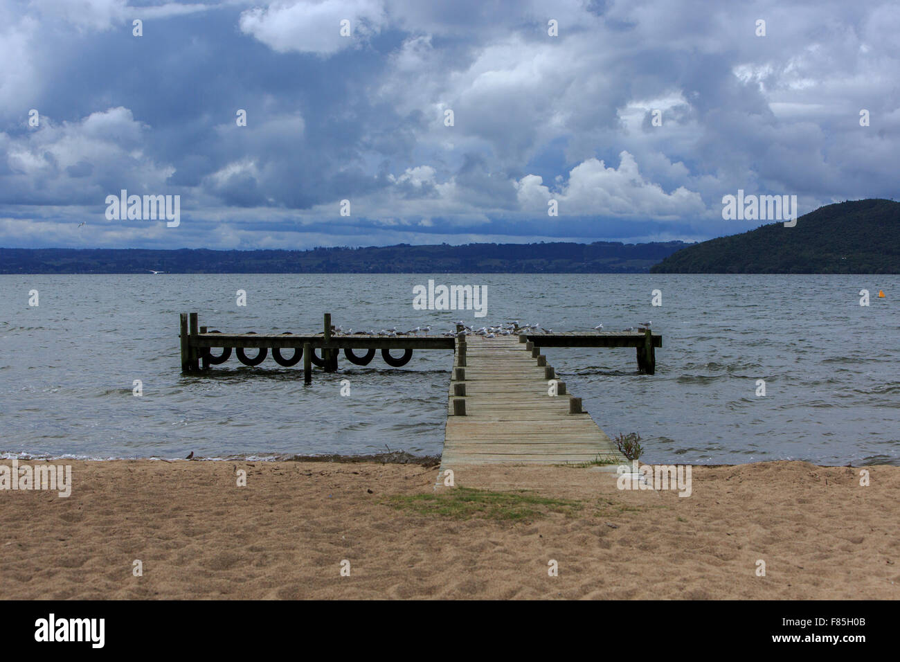 Jetty on a Lake Stock Photo - Alamy