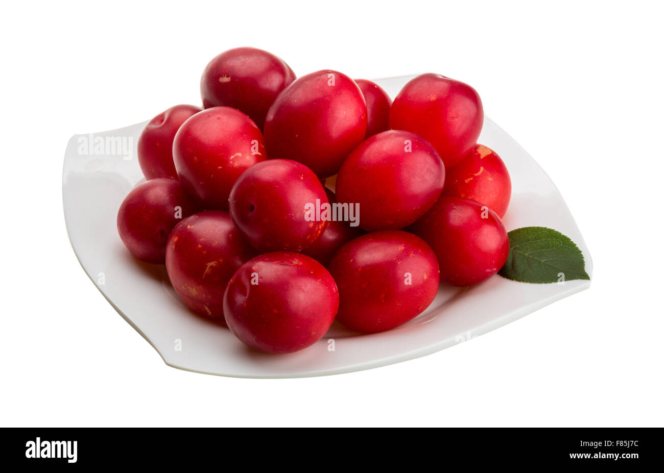 Damson plum isolated on white background Stock Photo - Alamy