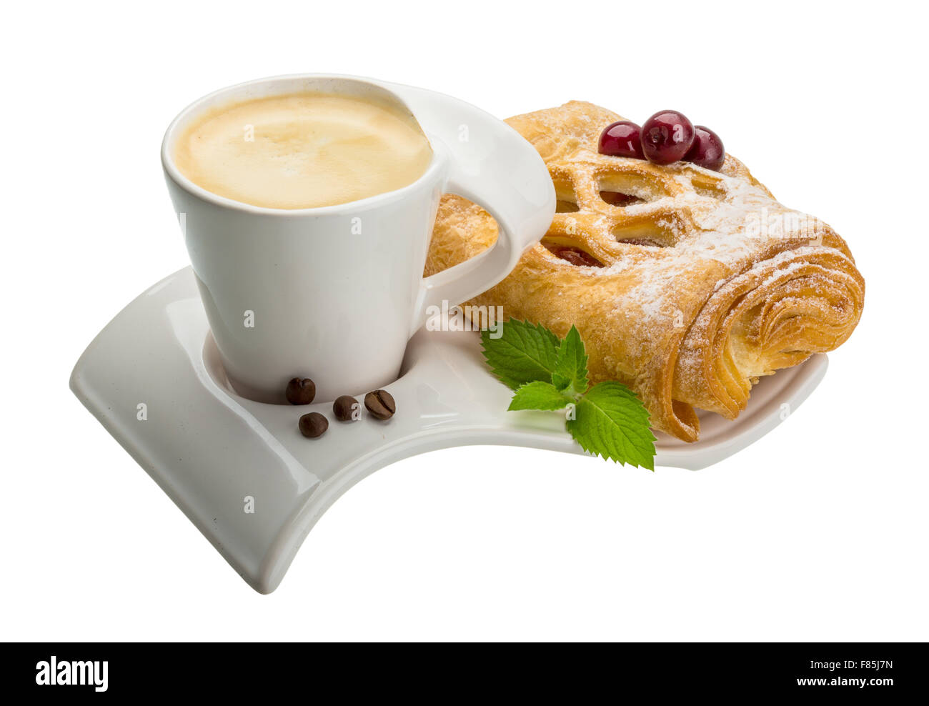 Coffee with pastry for breakfast Stock Photo - Alamy