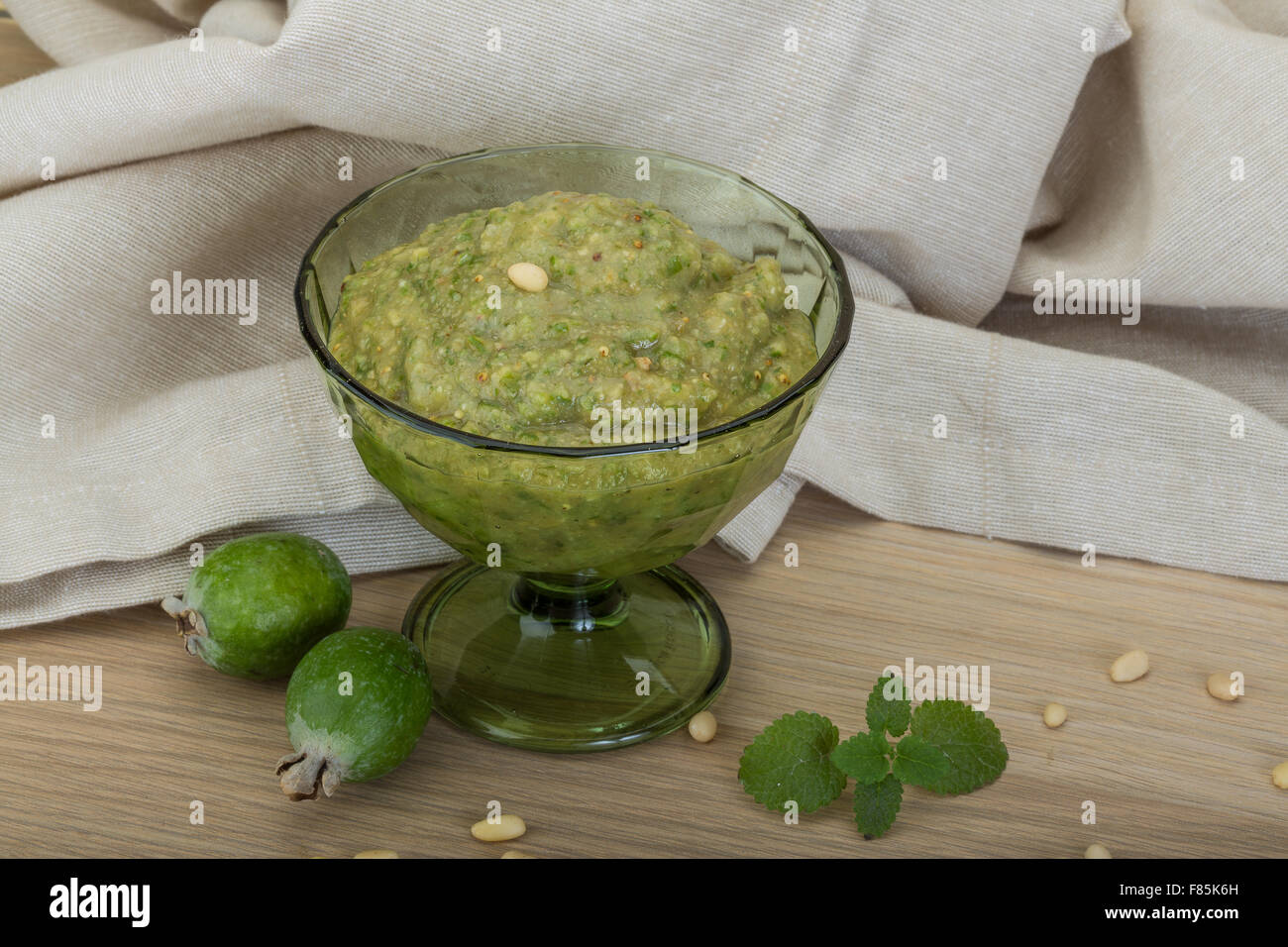 Feijoa jam with berries and cedar nut Stock Photo - Alamy