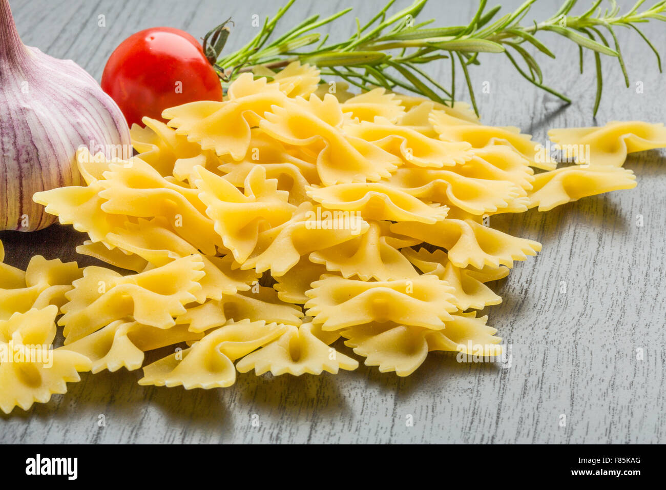 Raw Ties macaroni - italian pasta Stock Photo - Alamy