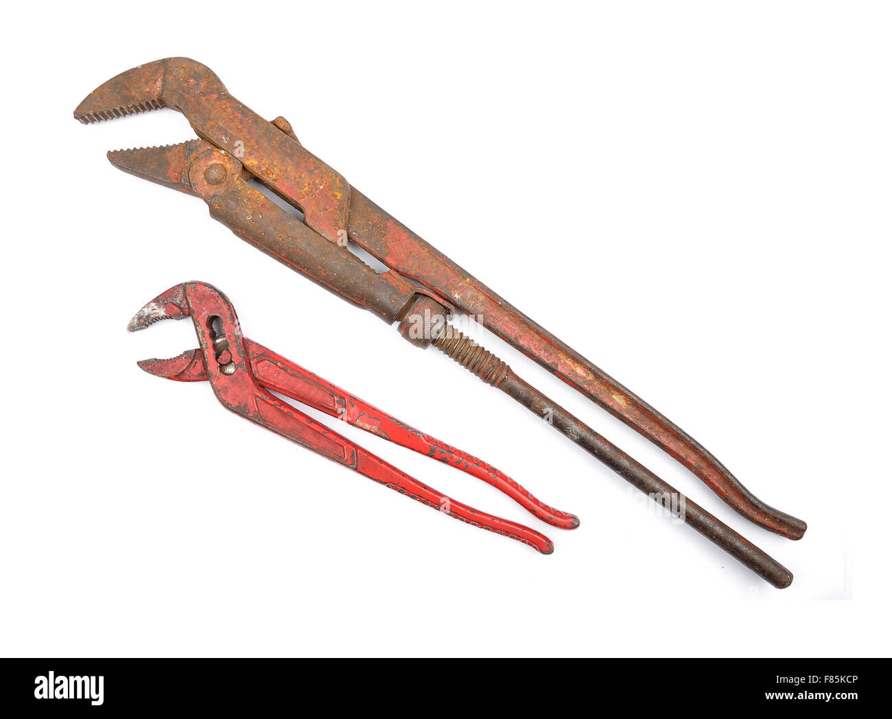 Plumber wrench on white Stock Photo - Alamy