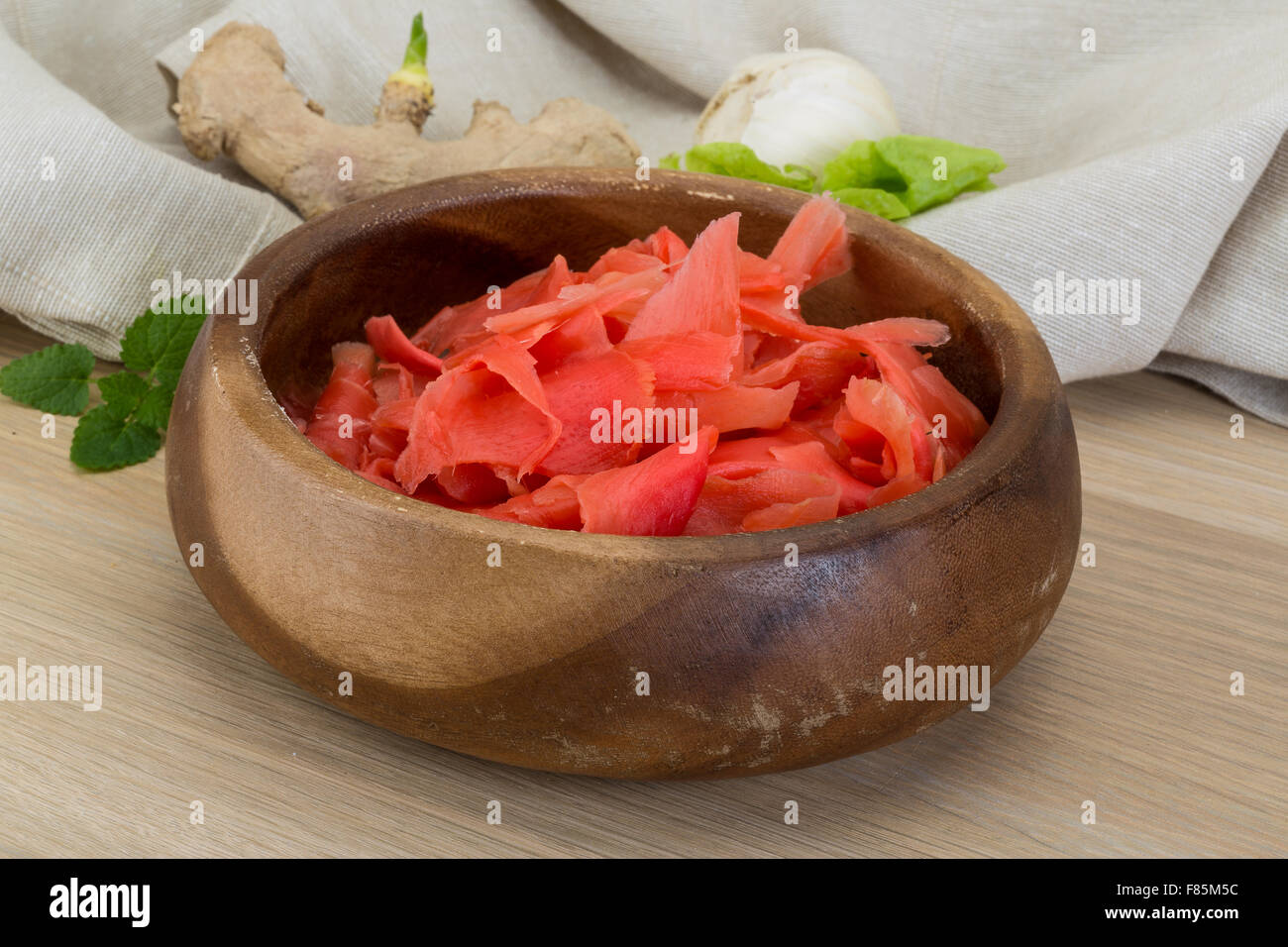 Marinated ginger - special flavour for japan kitchen Stock Photo - Alamy