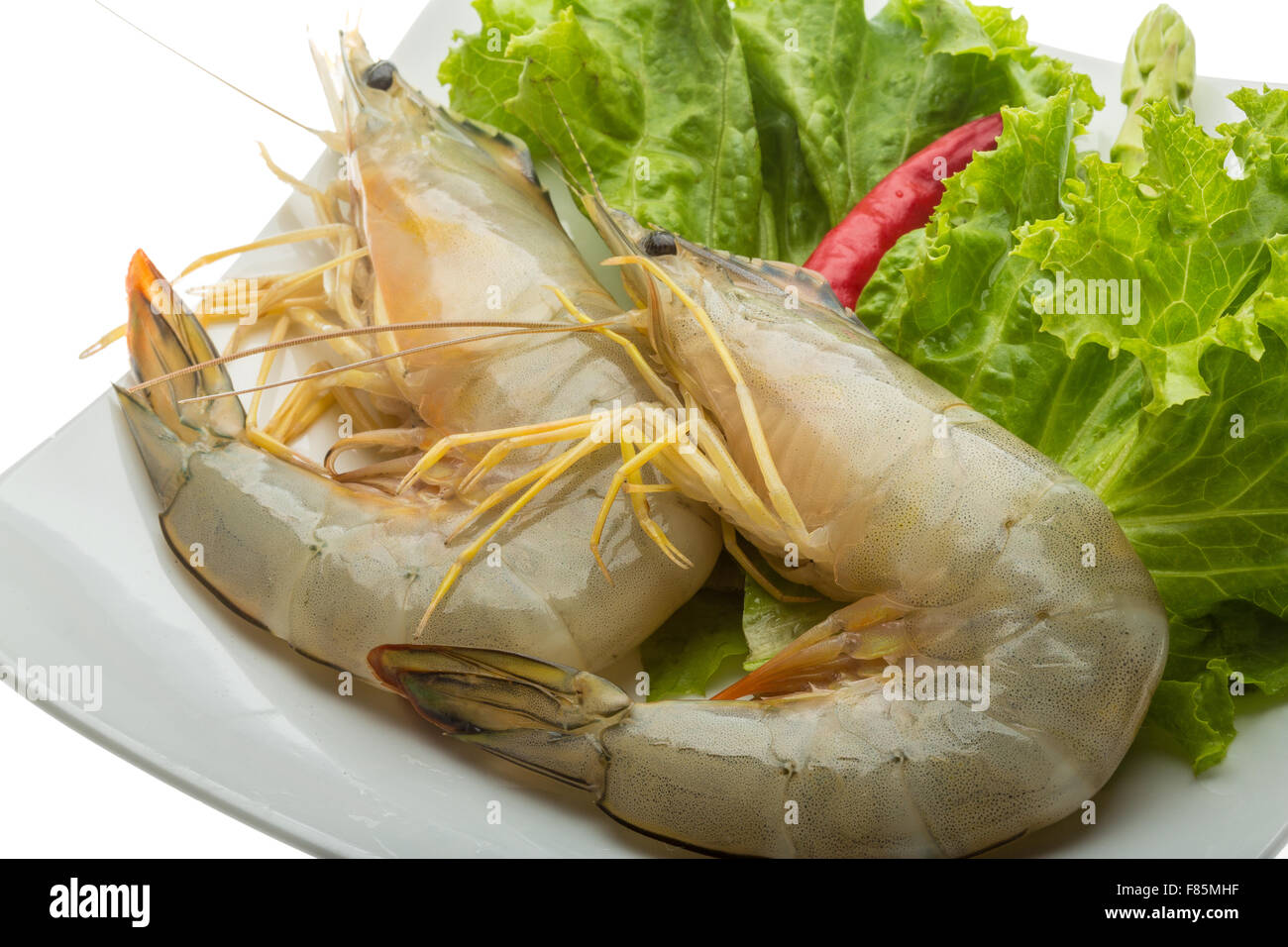 Raw Tiger prawn ready for cooking Stock Photo - Alamy