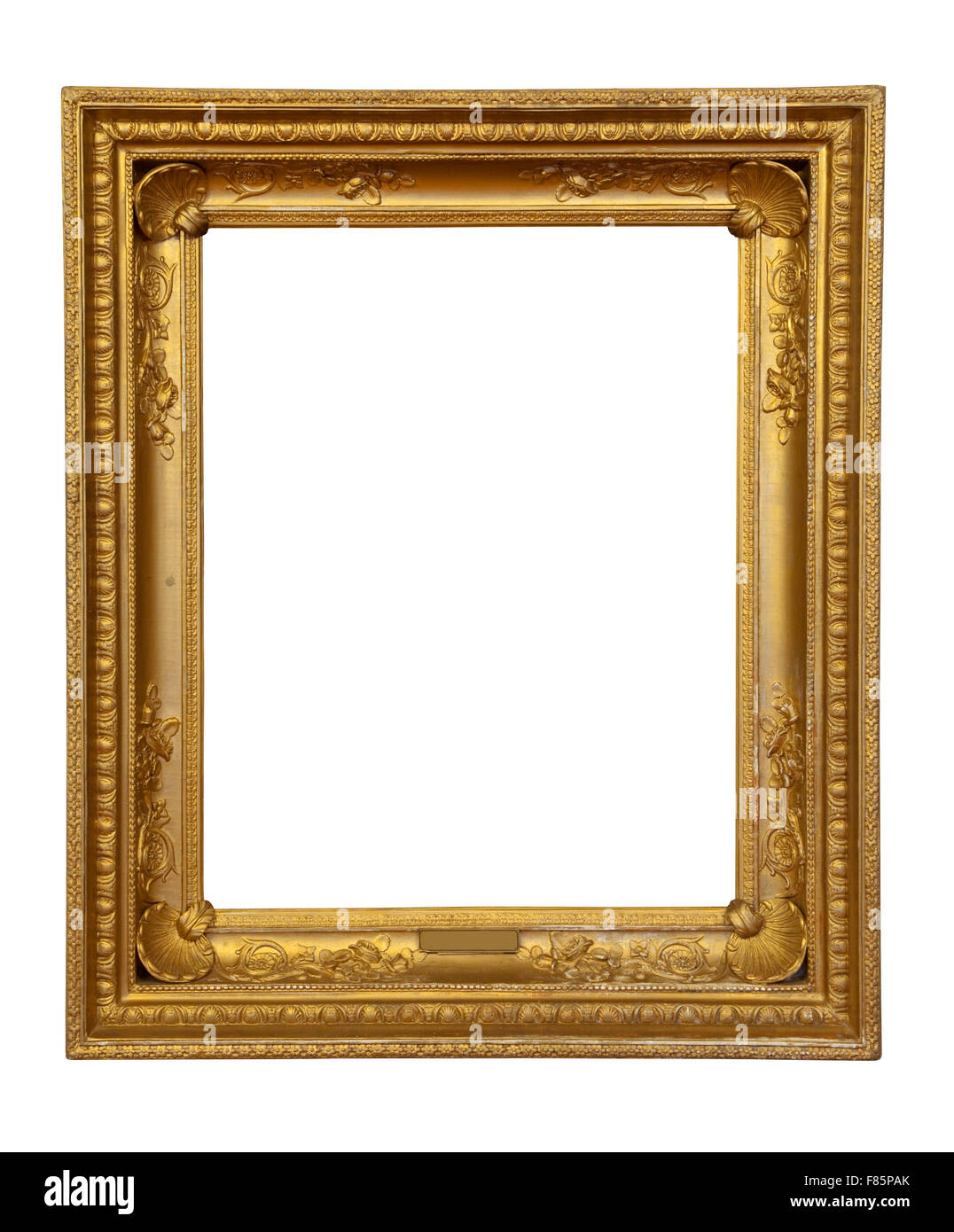 old antique gold frame. Isolated over white background with clipping ...
