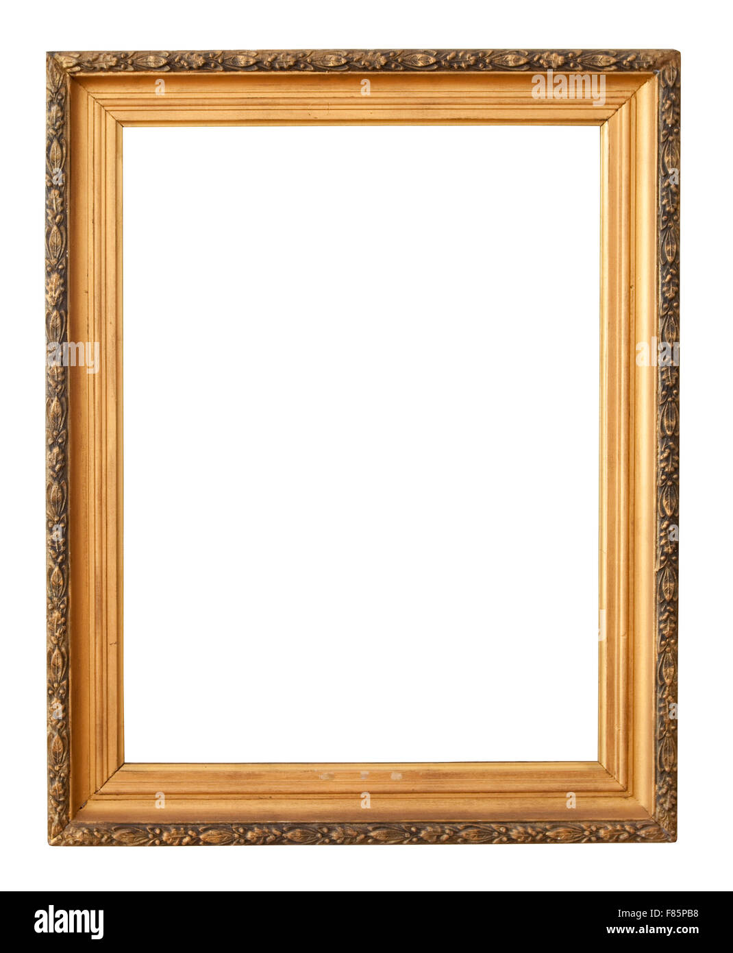 Classic gold frame. Isolated over white background with clipping path ...