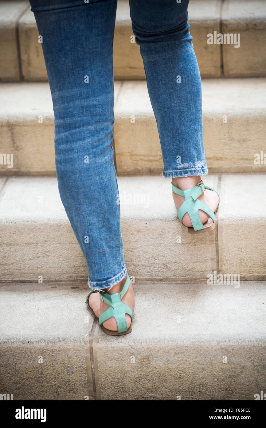 Woman steps close up hi-res stock photography and images - Alamy