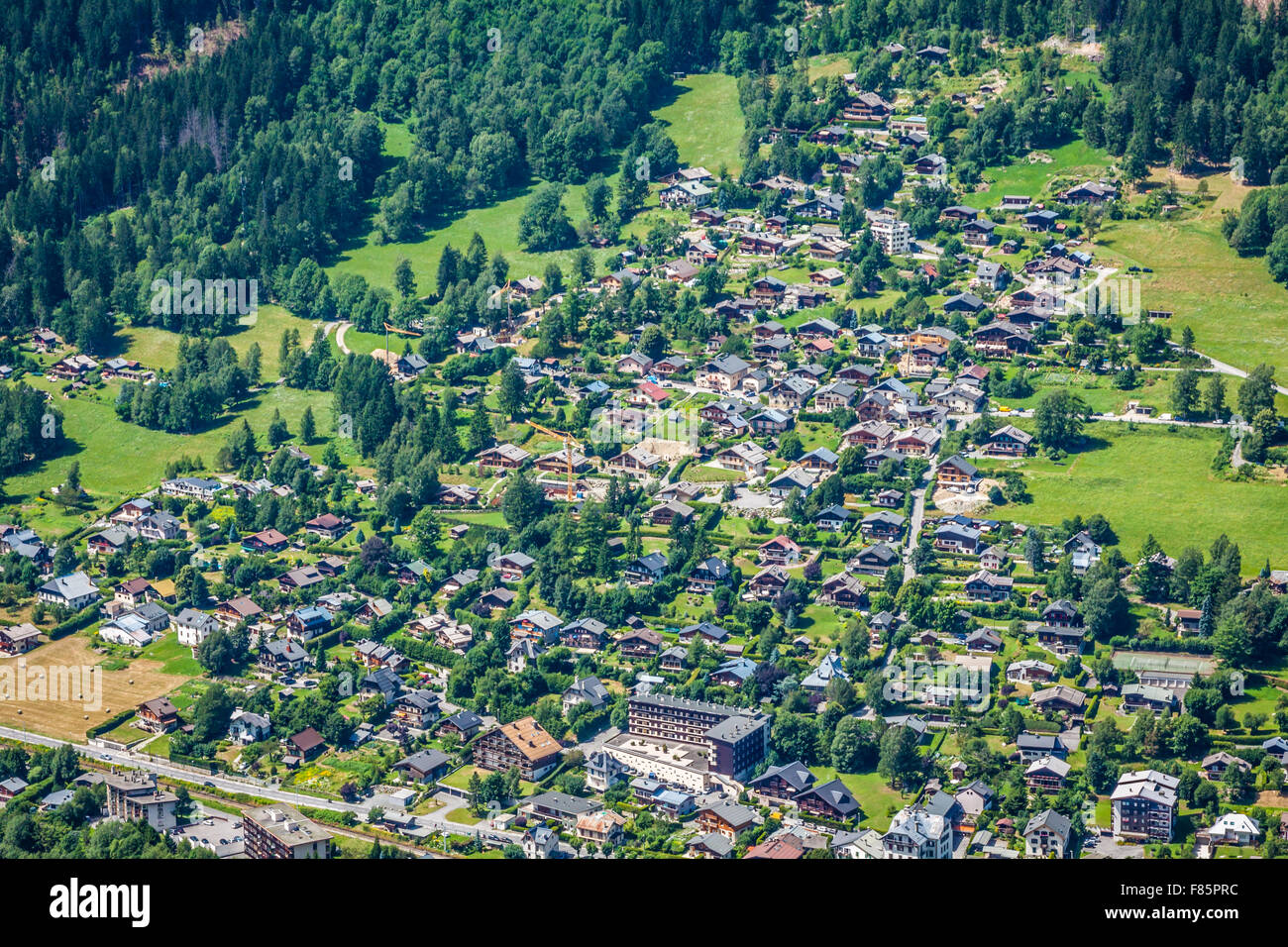 aerial view of Chamonix from Aiguille du Midi, France Stock Photo - Alamy