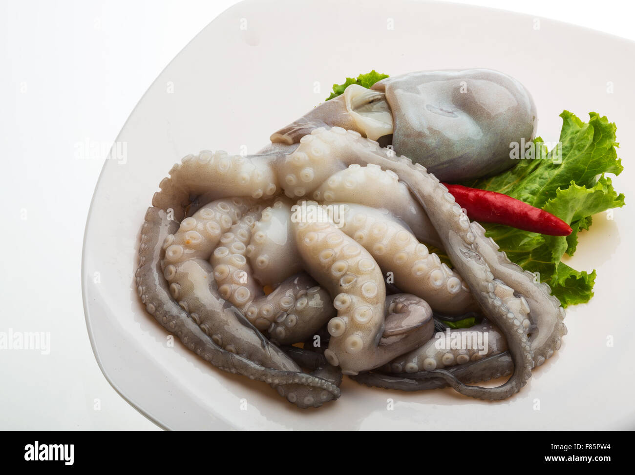 Raw octopus ready for cooking Stock Photo - Alamy