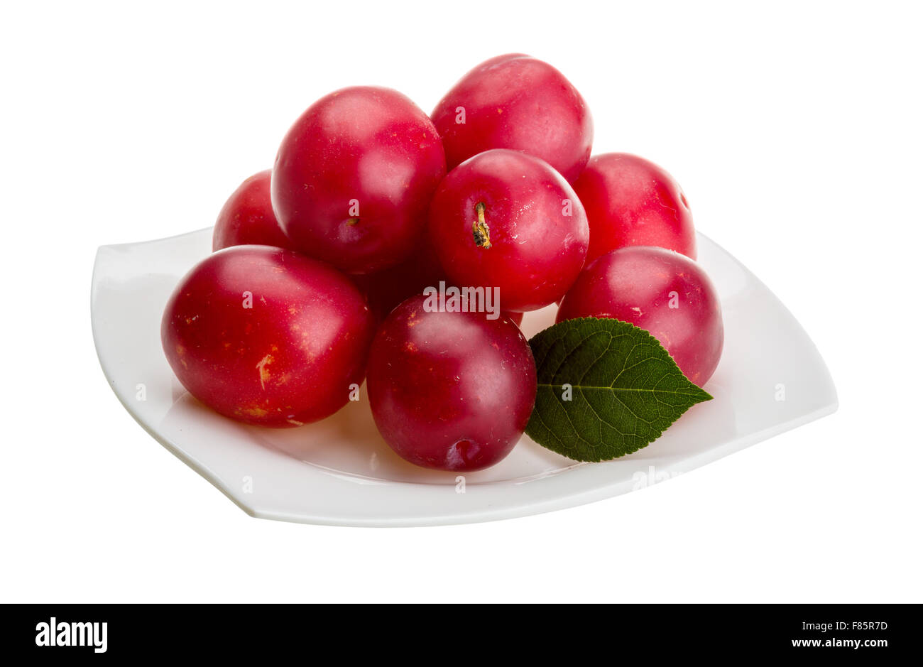 Damson plum isolated on white background Stock Photo - Alamy