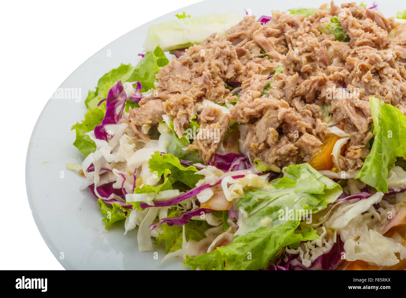 Tuna salad with cabbage and cucumber Stock Photo - Alamy