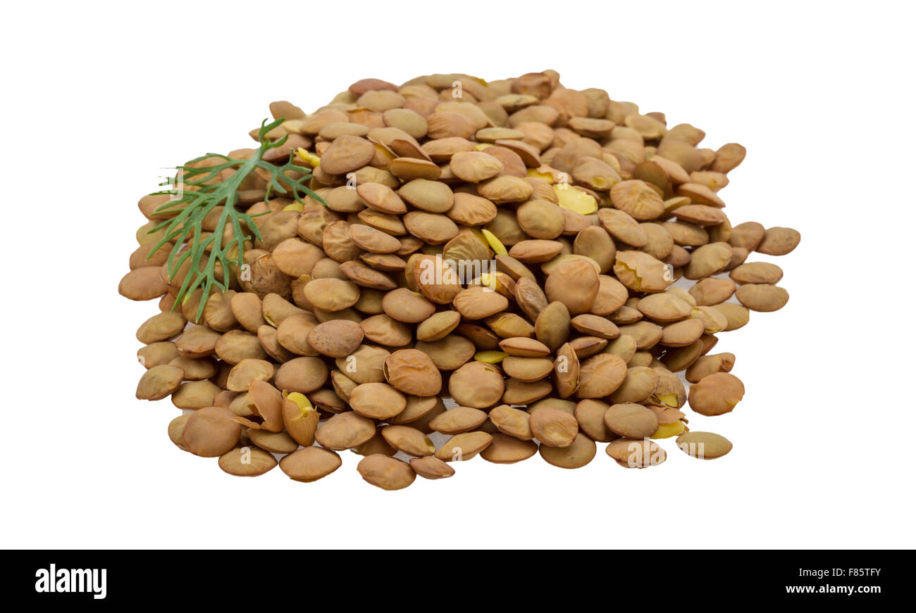 Raw lentils isolated on white Stock Photo - Alamy