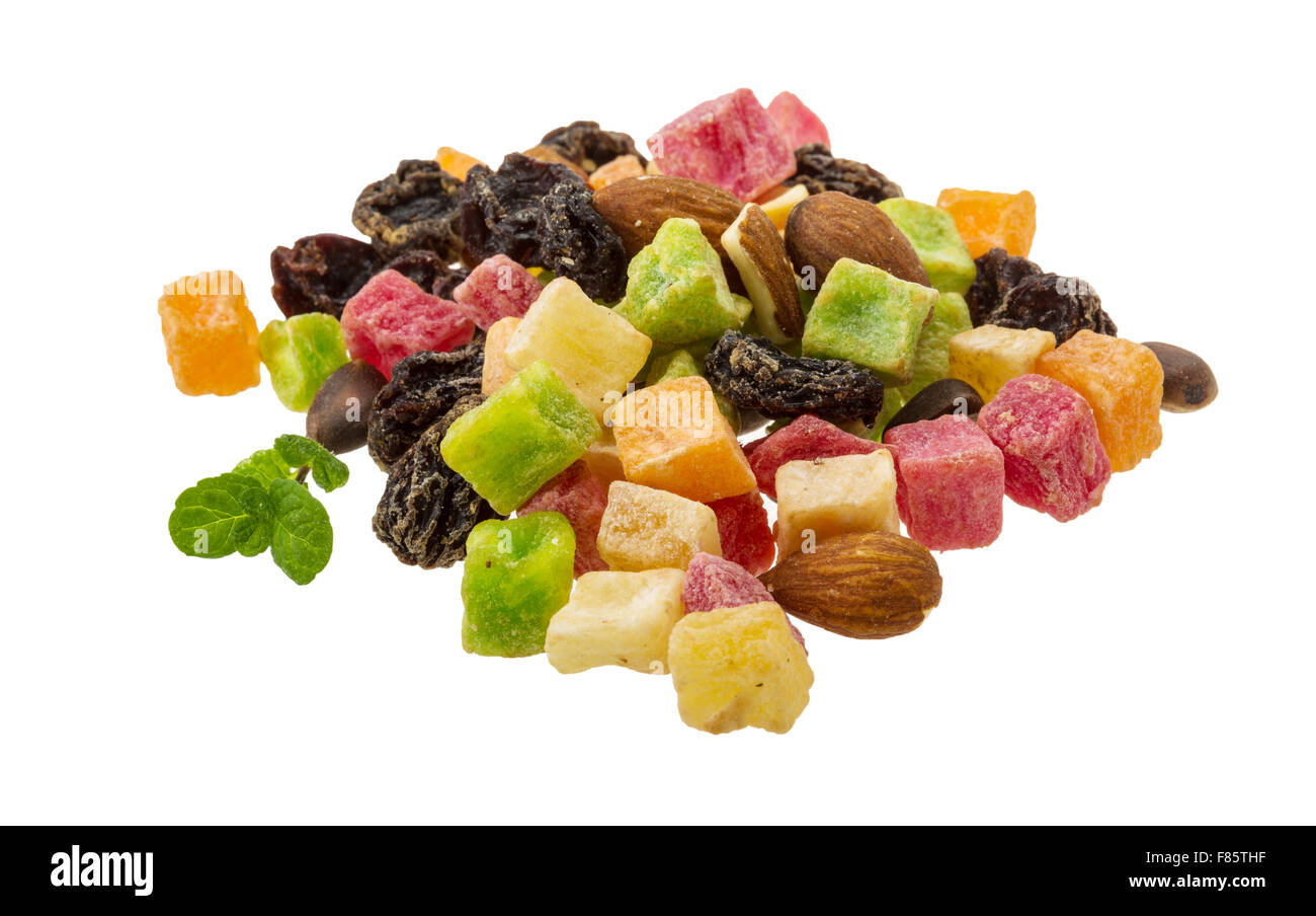 Dry fruit mix isolated on white Stock Photo - Alamy
