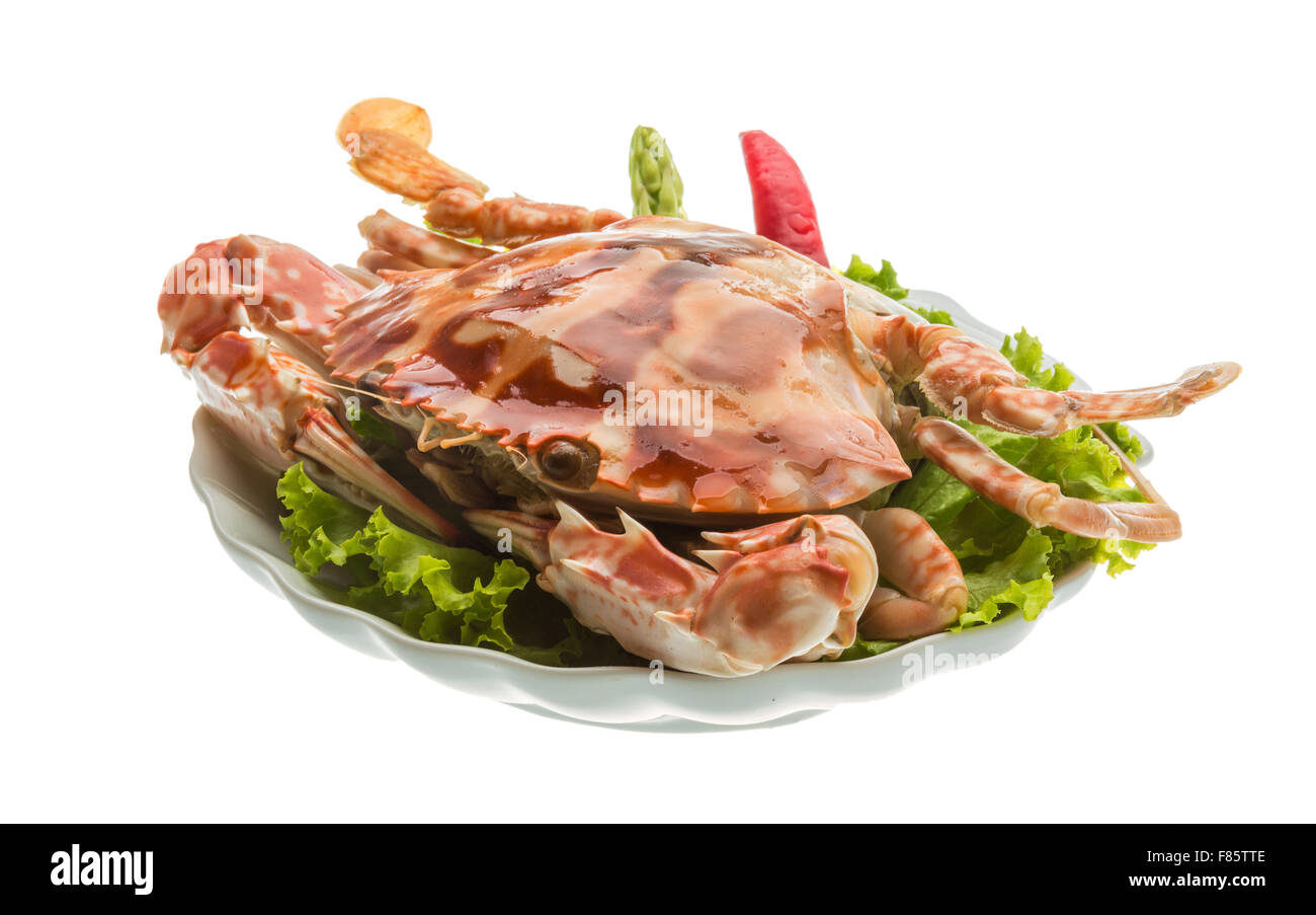 Red crab isolated on white Stock Photo - Alamy