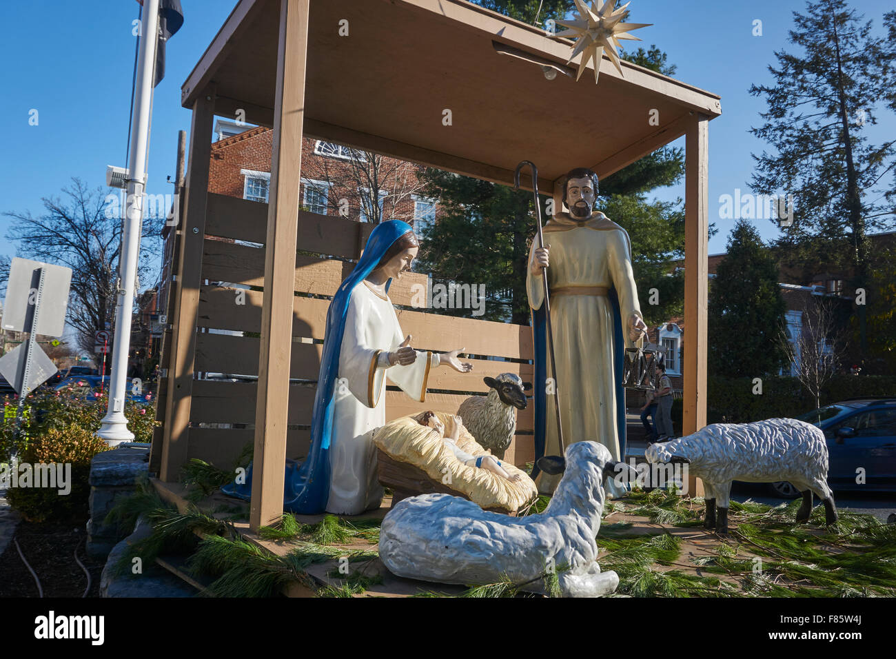crèche nativity scene at Lititz, Lancaster County, Pennsylvania, USA ...
