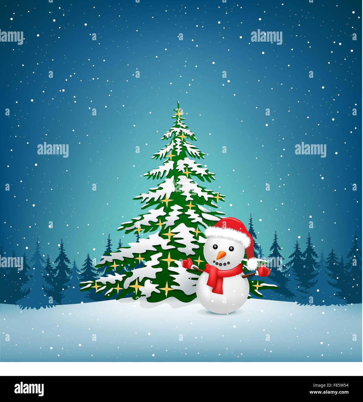 Frost covered spruce tree Stock Vector Images - Alamy