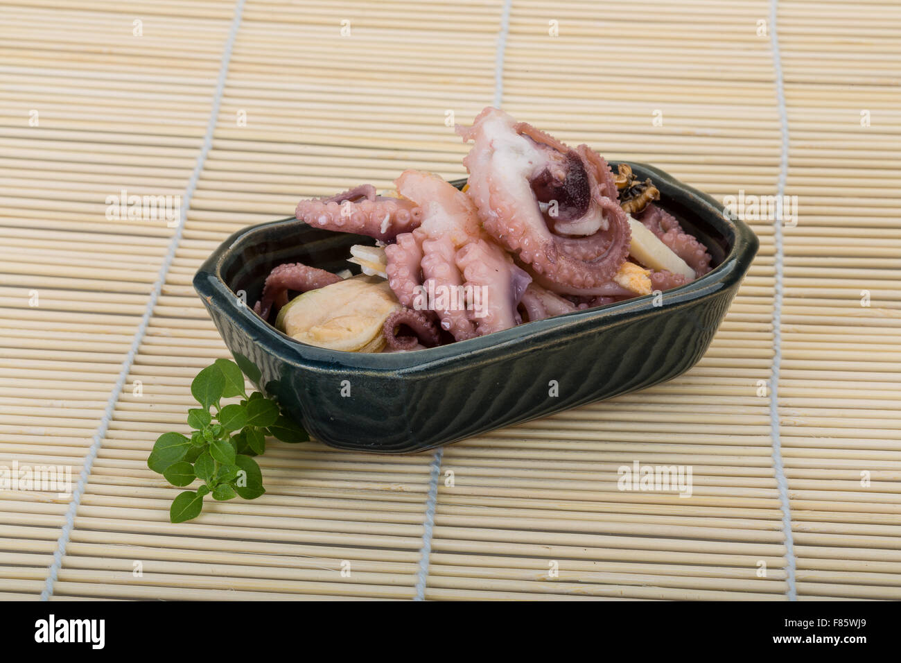 Seafood cocktail with octopus, shrimp, calamari and mussel Stock Photo ...