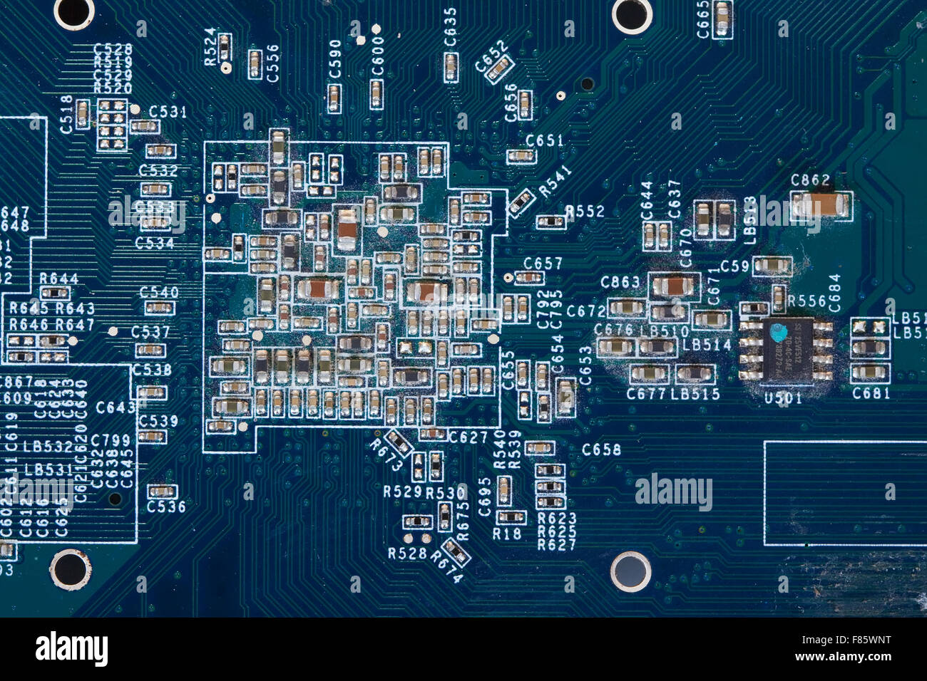 Detail of the front of a printed circuit board Stock Photo - Alamy