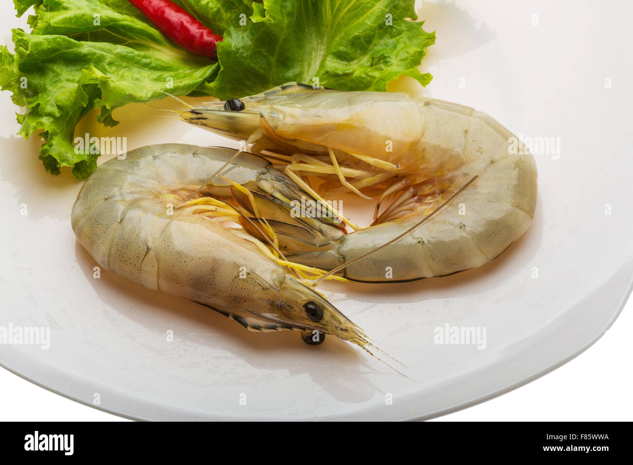 Raw Tiger prawn ready for cooking Stock Photo - Alamy