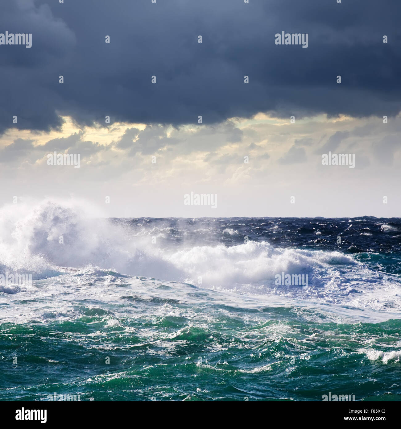 High sea wave during storm at Mediterranean area Stock Photo - Alamy